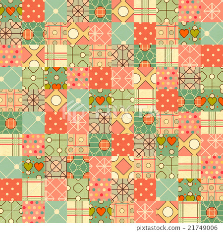 Seamless background in patchwork style - Stock Illustration [21749006 ...