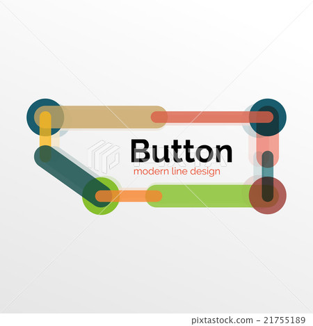 Thin line design geometric button, flat - Stock Illustration [21755189 ...