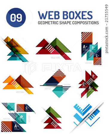 Set of web internet boxes with buttons and sample - Stock Illustration ...