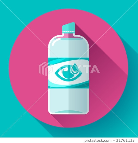 Contact lens daily solution icon with long shadow - Stock Illustration ...