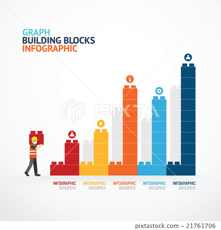 Infographic building blocks graph. - Stock Illustration [21761706] - PIXTA