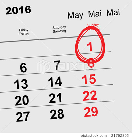 May 1 2016 Orthodox Easter. Calendar egg - Stock Illustration [21762805 ...