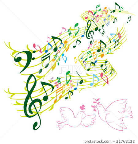 Musical note Green dove - Stock Illustration [21768128] - PIXTA