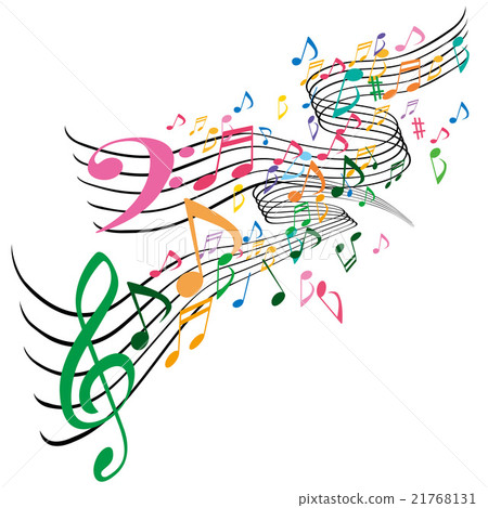 Musical note dancing color - Stock Illustration [21768131] - PIXTA