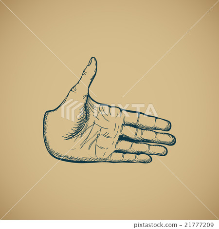 Hand draw sketch of vintage style hand vector - Stock Illustration ...