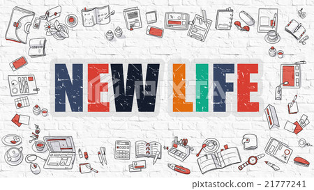 New Life in Multicolor. Doodle Design. - Stock Illustration [21777241 ...