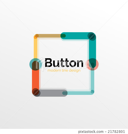 Thin line design geometric button, flat - Stock Illustration [21782801 ...