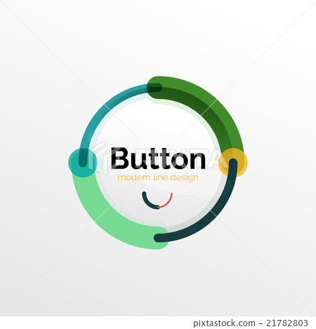 Thin line design geometric button, flat - Stock Illustration [21782803 ...