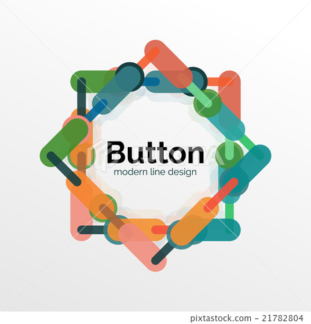 Thin line design geometric button, flat - Stock Illustration [21782804 ...