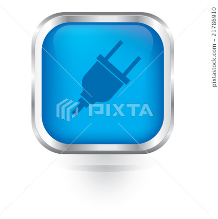 Vector plug computer icon glossy button - Stock Illustration [21786910 ...
