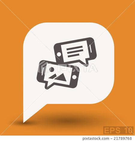 Pictograph of message or chat on smartphone - Stock Illustration ...