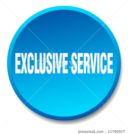 exclusive service blue round flat push button - Stock Illustration ...