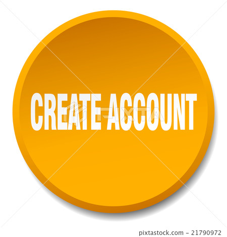 create account orange round flat push button - Stock Illustration ...