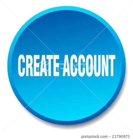 create account blue round flat isolated button - Stock Illustration ...