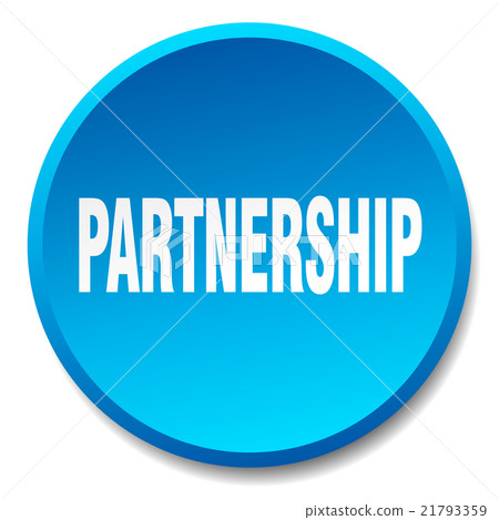partnership blue round flat isolated push button - Stock Illustration ...