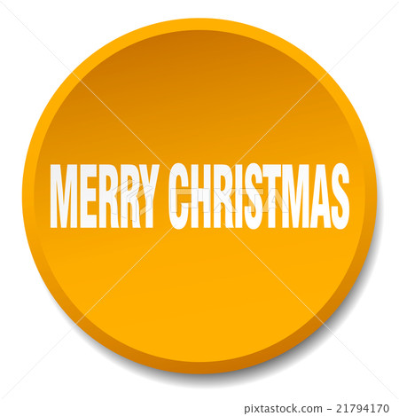 merry christmas orange round flat push button - Stock Illustration ...