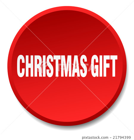christmas gift red round flat isolated push button - Stock Illustration ...