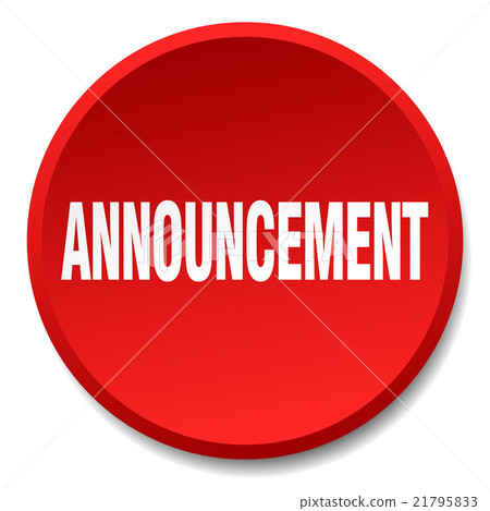 announcement red round flat isolated push button - Stock Illustration ...