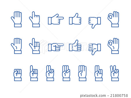 Hand finger illustration icon Blue - Stock Illustration [21800758] - PIXTA