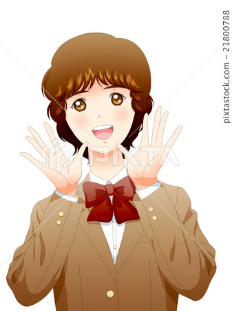 Genki school girl b (animation style) - Stock Illustration [21800788 ...