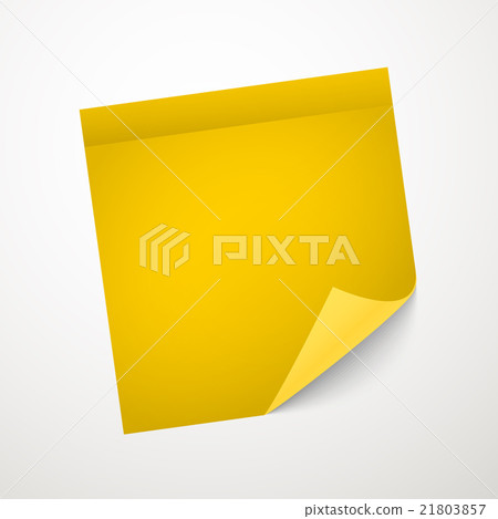 Blank yellow sticker with bending corner - Stock Illustration [21803857 ...
