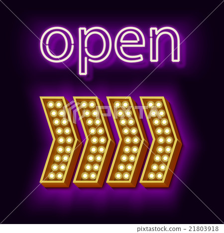 Retro Neon sign Open - Stock Illustration [21803918] - PIXTA