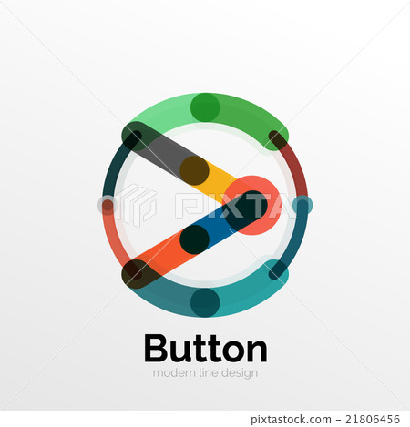 Thin line design geometric button, flat - Stock Illustration [21806456 ...