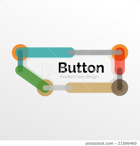 Thin line design geometric button, flat - Stock Illustration [21806460 ...