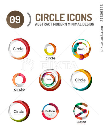 Set of various circle logos - Stock Illustration [21806538] - PIXTA
