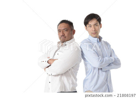 Two men back to back - Stock Photo [21808197] - PIXTA