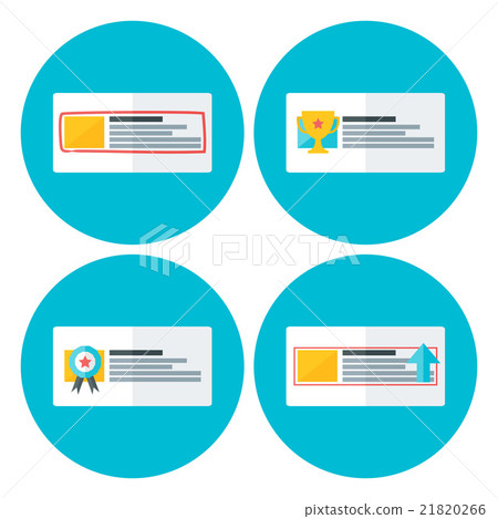 Advertising flat circle icons - Stock Illustration [21820266] - PIXTA