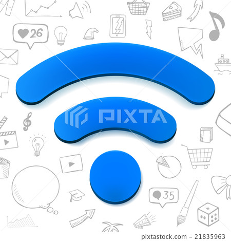 Vector blue wi-fi sign, abstract illustration - Stock Illustration ...