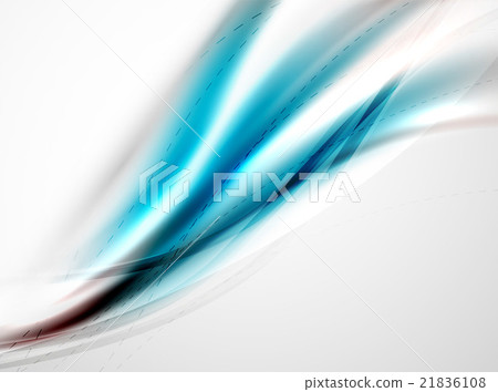 Blue glossy silk wave design template - Stock Illustration [21836108 ...