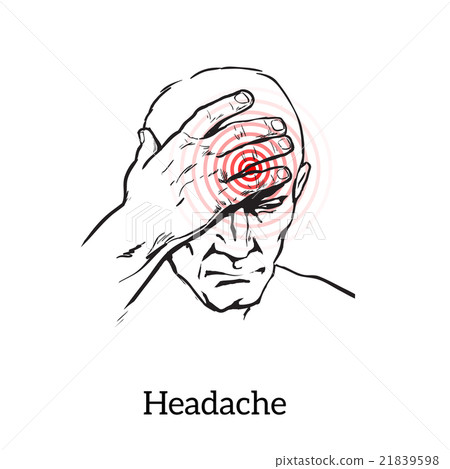 Concept headache, sketch illustration - Stock Illustration [21839598 ...