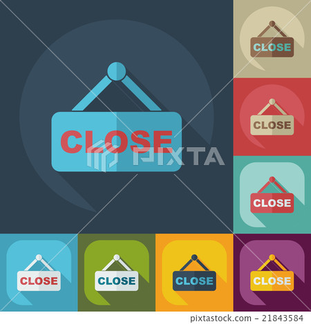 Flat modern design with shadow closed sign - Stock Illustration ...