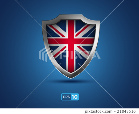 UK shield on the blue background - Stock Illustration [21845516] - PIXTA