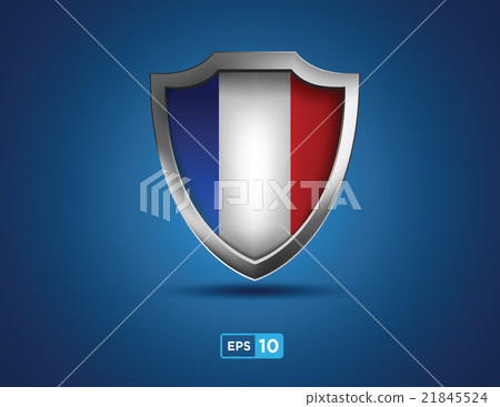 france shield on the blue background - Stock Illustration [21845524 ...