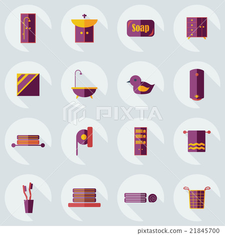 Flat concept, set modern design with shadow - Stock Illustration ...