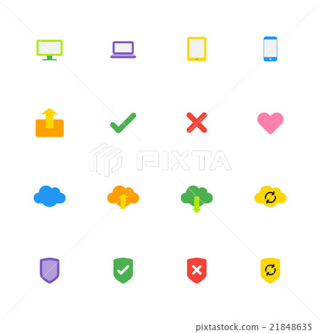 colorful simple web icon set - Stock Illustration [21848635] - PIXTA