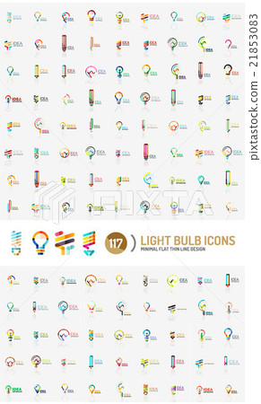 Mega set of light bulb logos - Stock Illustration [21853083] - PIXTA