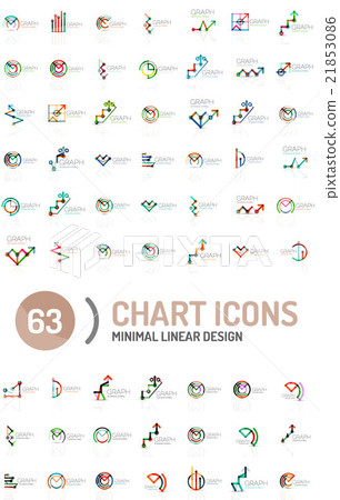 Mega collection of chart business logos - Stock Illustration [21853086 ...