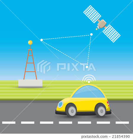 self driving car concept cartoon infographic. - Stock Illustration ...