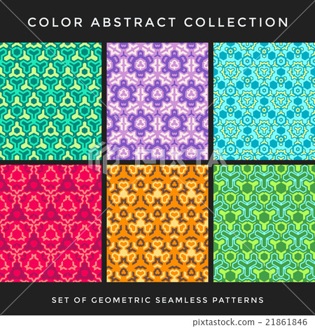 color abstract seamless pattern set. - Stock Illustration [21861846 ...