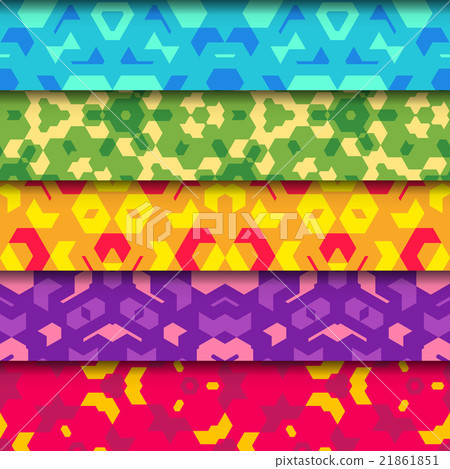 color abstract seamless pattern set. - Stock Illustration [21861851 ...