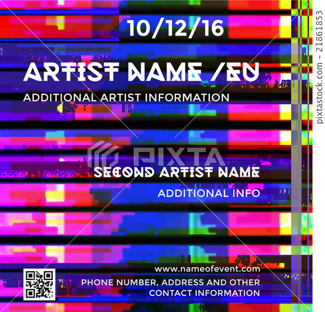 colored glitch design template layout. - Stock Illustration [21861853 ...