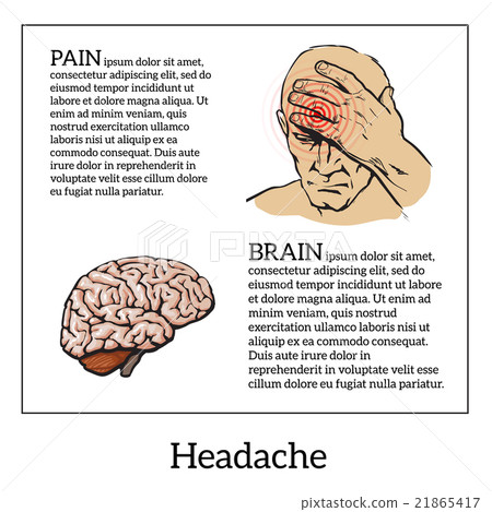 Concept headache, sketch illustration - Stock Illustration [21865417 ...