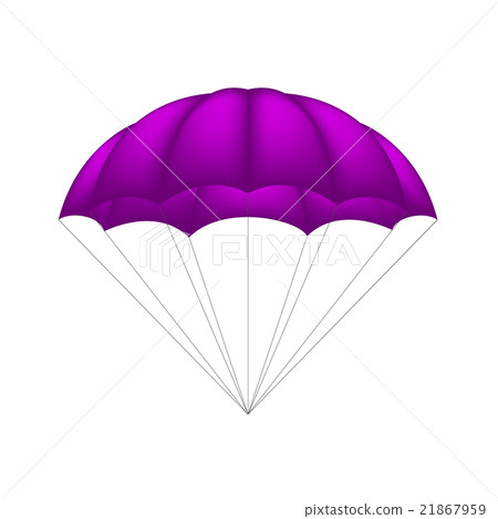 Parachute in purple design on white background - Stock Illustration ...