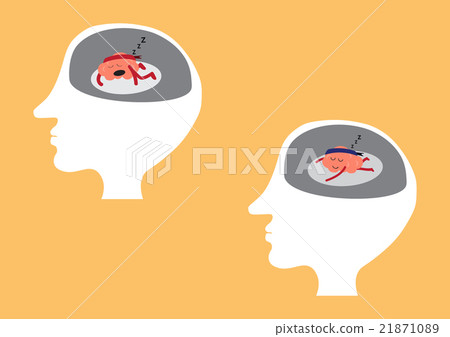 brain sleeping inside head - Stock Illustration [21871089] - PIXTA
