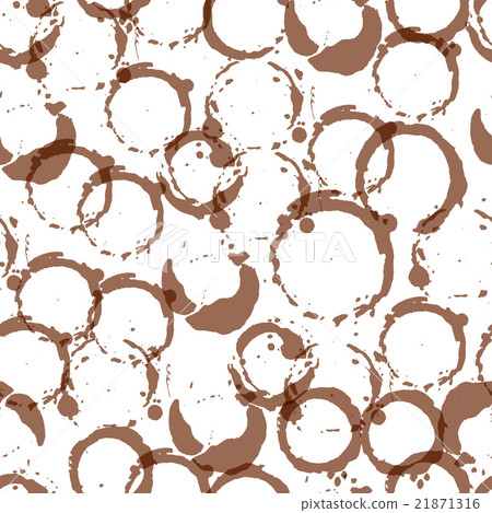 Seamless pattern with coffee stains - Stock Illustration [21871316] - PIXTA