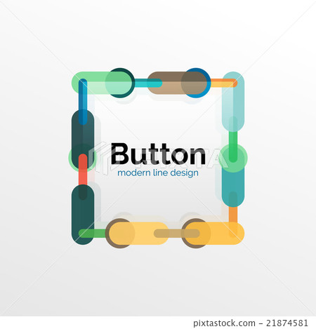 Thin line design geometric button, flat - Stock Illustration [21874581 ...